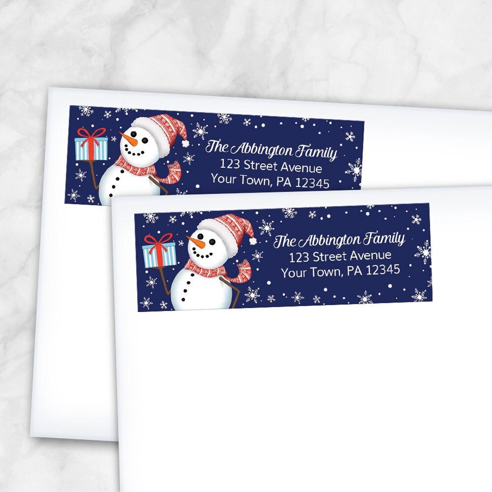 Winter Snowman Address Labels, Cute Holiday Theme - Printed Return ...