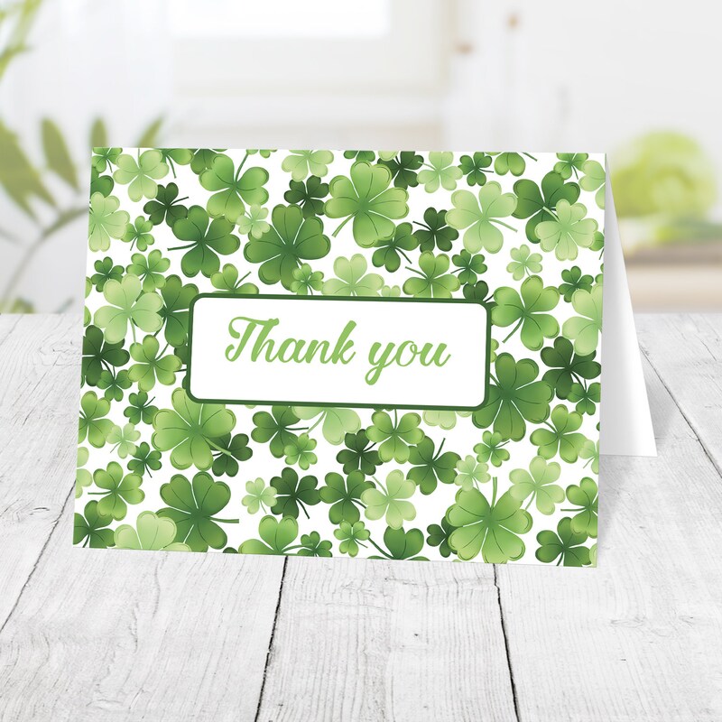 Shamrock Thank You Cards - Etsy