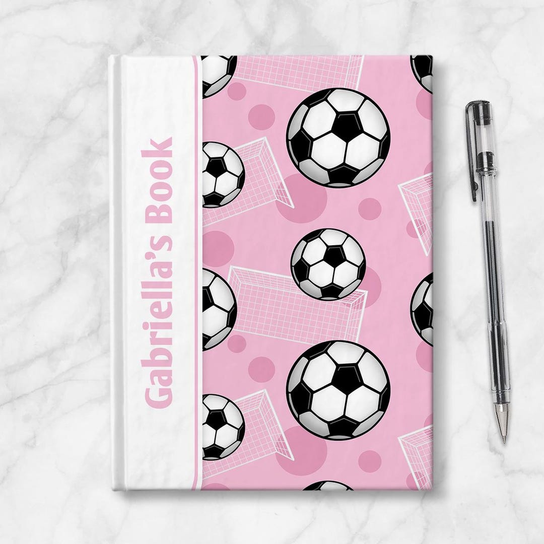 Pink Soccer Personalized Journal, Soccer Gift for Her - 5x7 Lined Paper ...