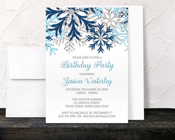 Snowflake Party Invitations