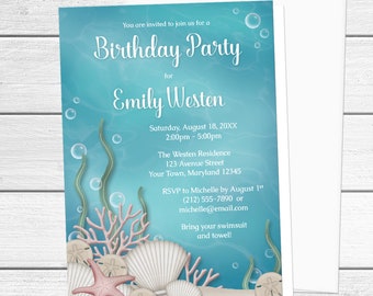 Under the Sea Quinceañera Invitations Whimsical Underwater | Etsy