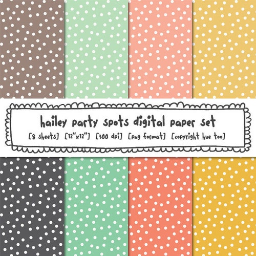 Rainbow Digital Paper Made With Chevrons Dots Stripes and | Etsy