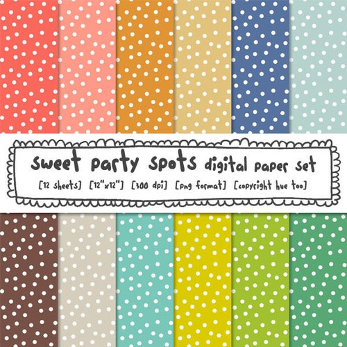 Rainbow Digital Paper Made With Chevrons Dots Stripes and | Etsy