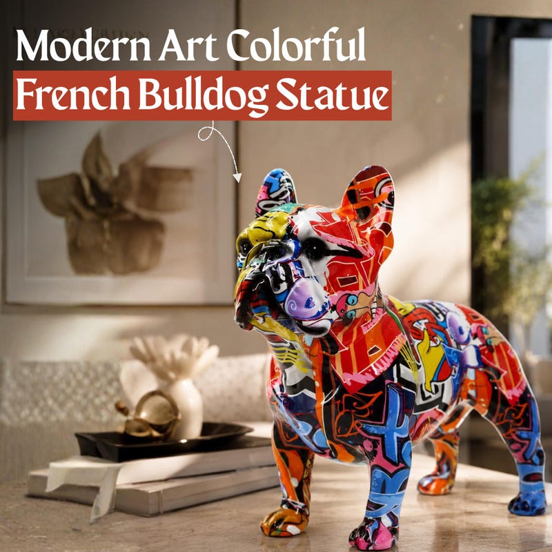 Graffiti Bulldog Figurine - Etsy