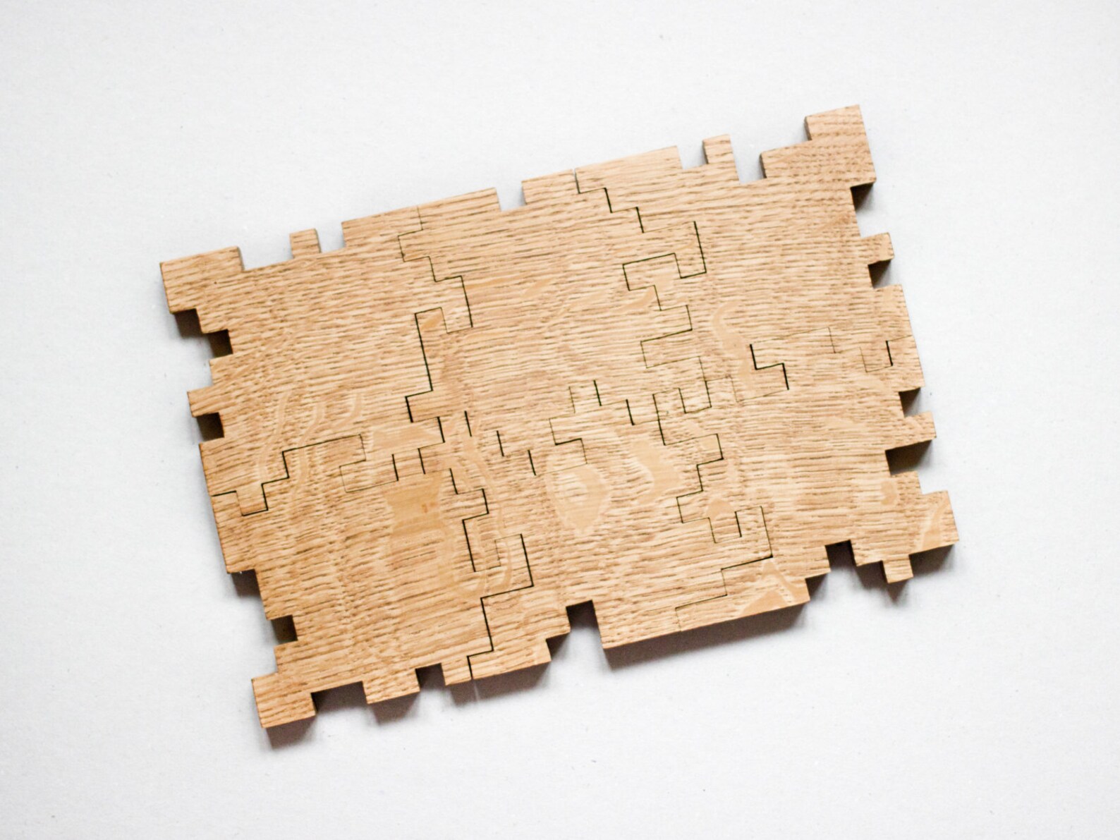 Oak Puzzle Coasters - Drink Coasters - Geometric - Interlocking Puzzle ...