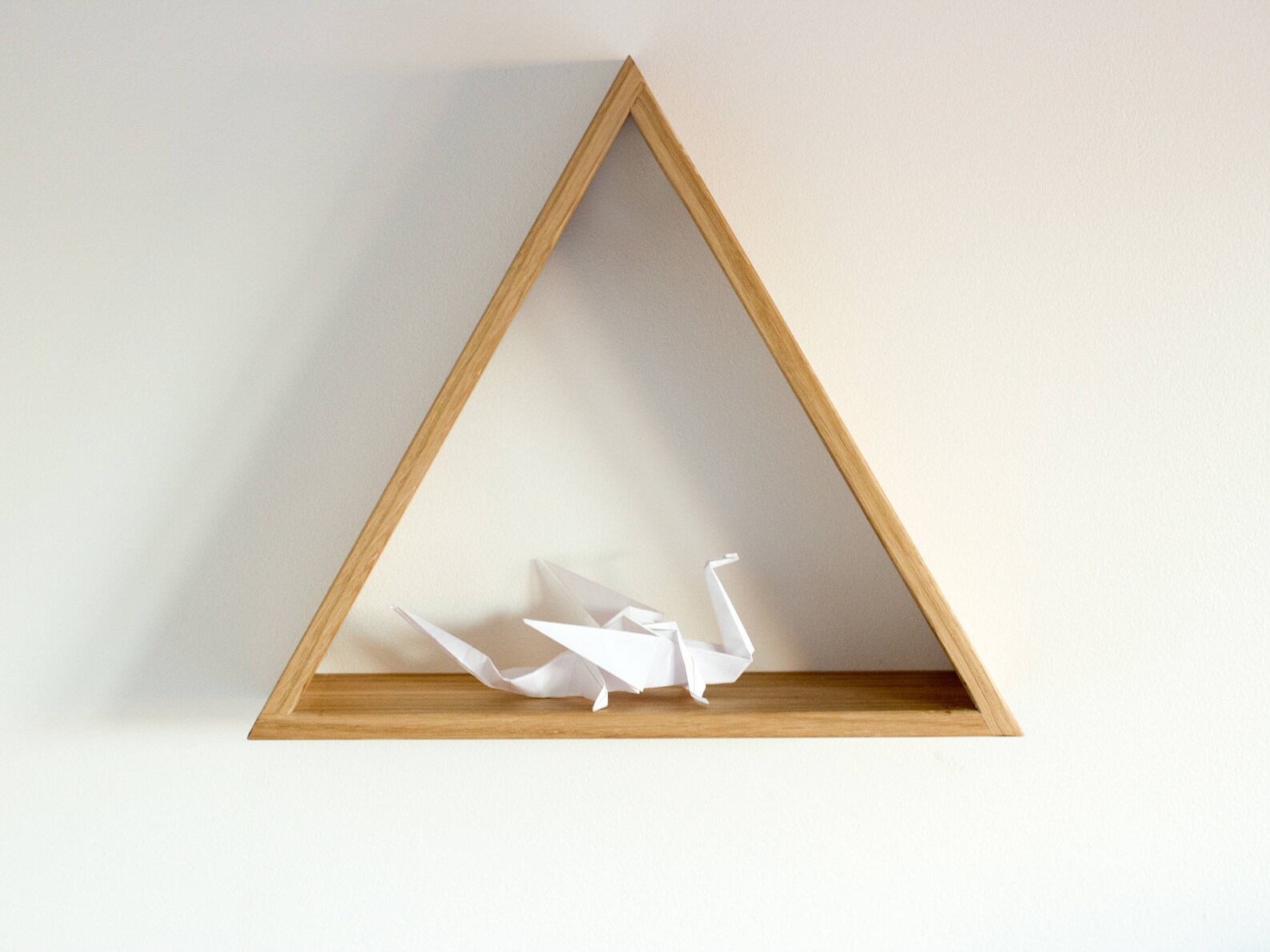 Oak Triangle Shelf - Floating Shelf - Wall Shelf - Shelves - Geometric ...