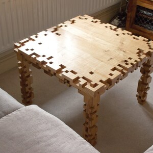 Handmade Coffee Table - Soild Oak - 8 Bit - Pixels - Square Table ...