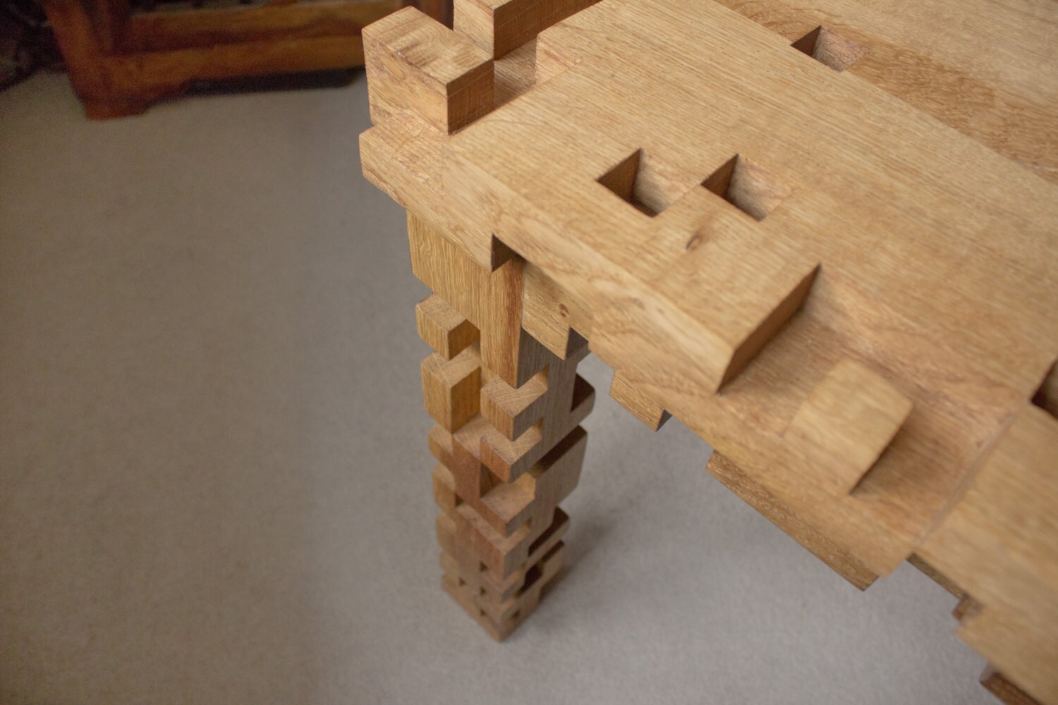 Handmade Coffee Table - Soild Oak - 8 Bit - Pixels - Square Table ...