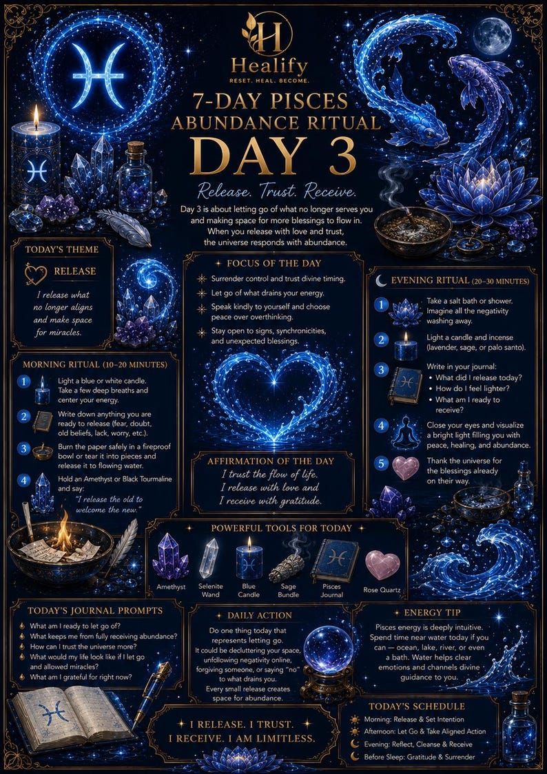7 Day Pisces Abundance Ritual | Printable Manifestation Journal PDF ...