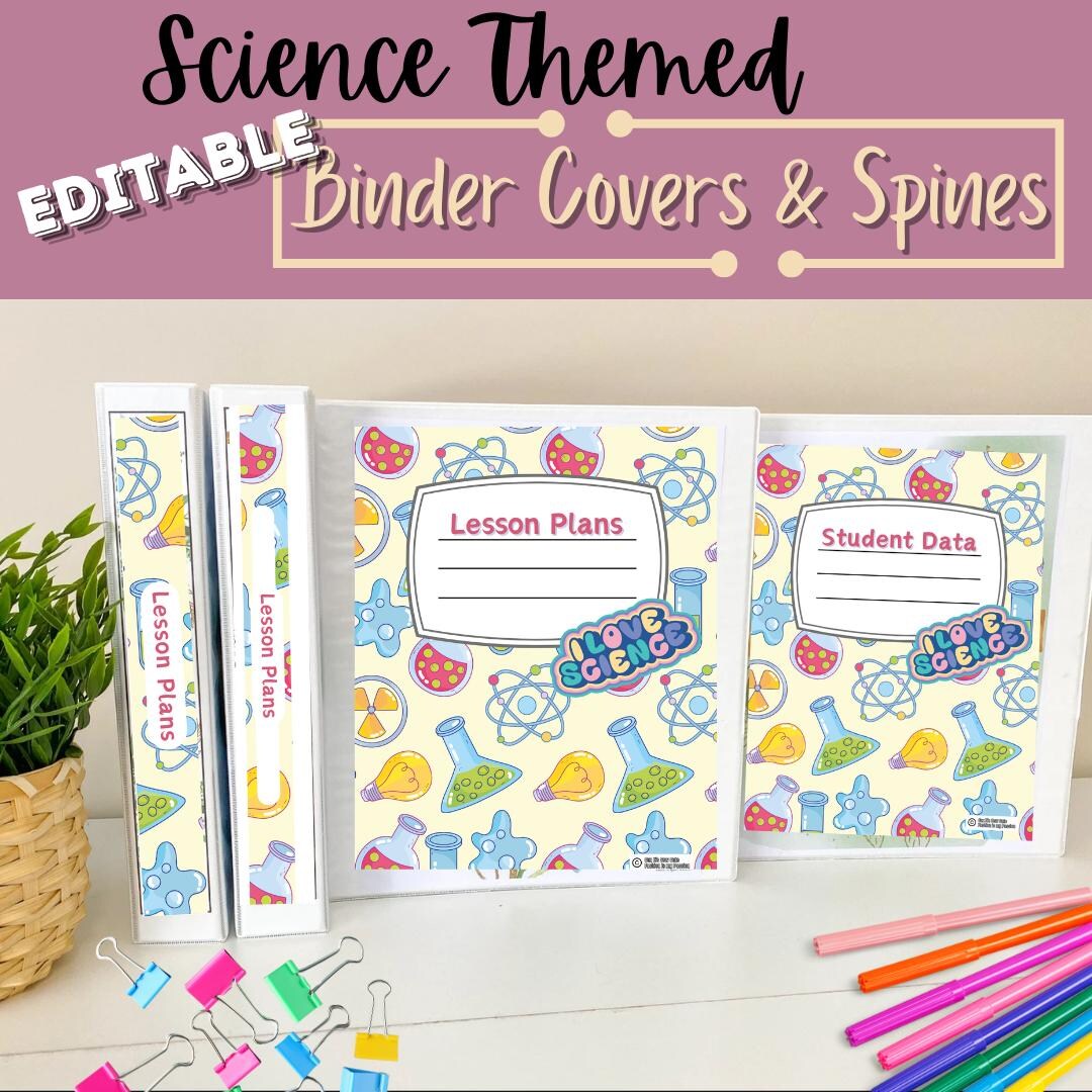 Science Themed Editable Binder Covers and Spines I Printable Editable ...