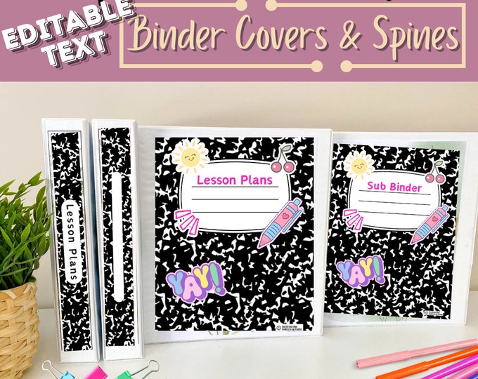 Editable Binder Covers and Spines I Printable Binder Cover I Homeschool ...