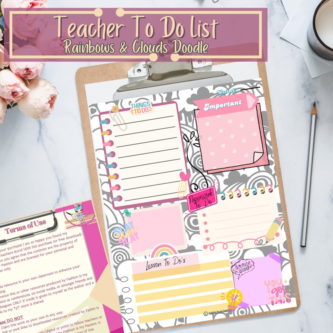 Teacher to Do List| Digital Download| Teacher Organization| Teacher ...