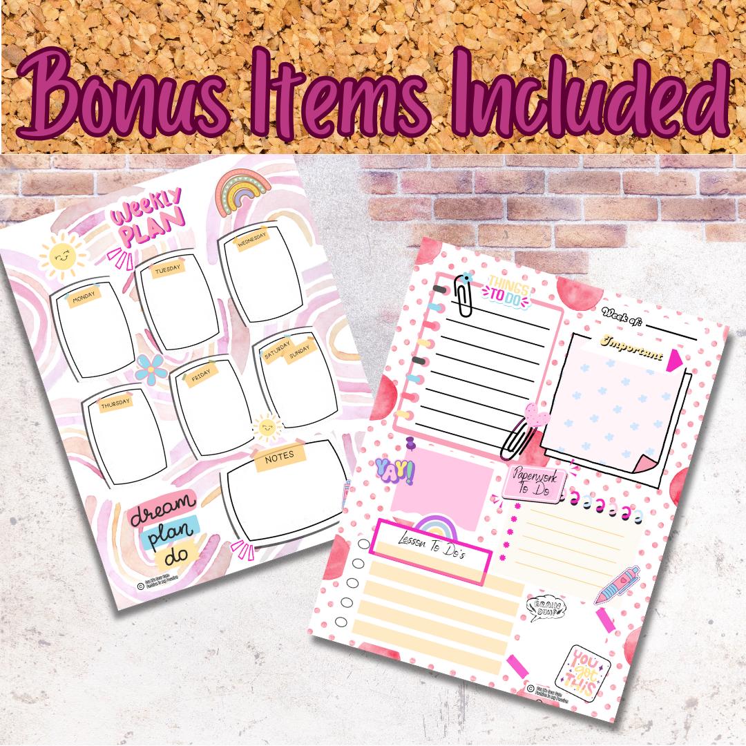 PINK Themed Editable Binder Covers and Spines I Printable Editable ...