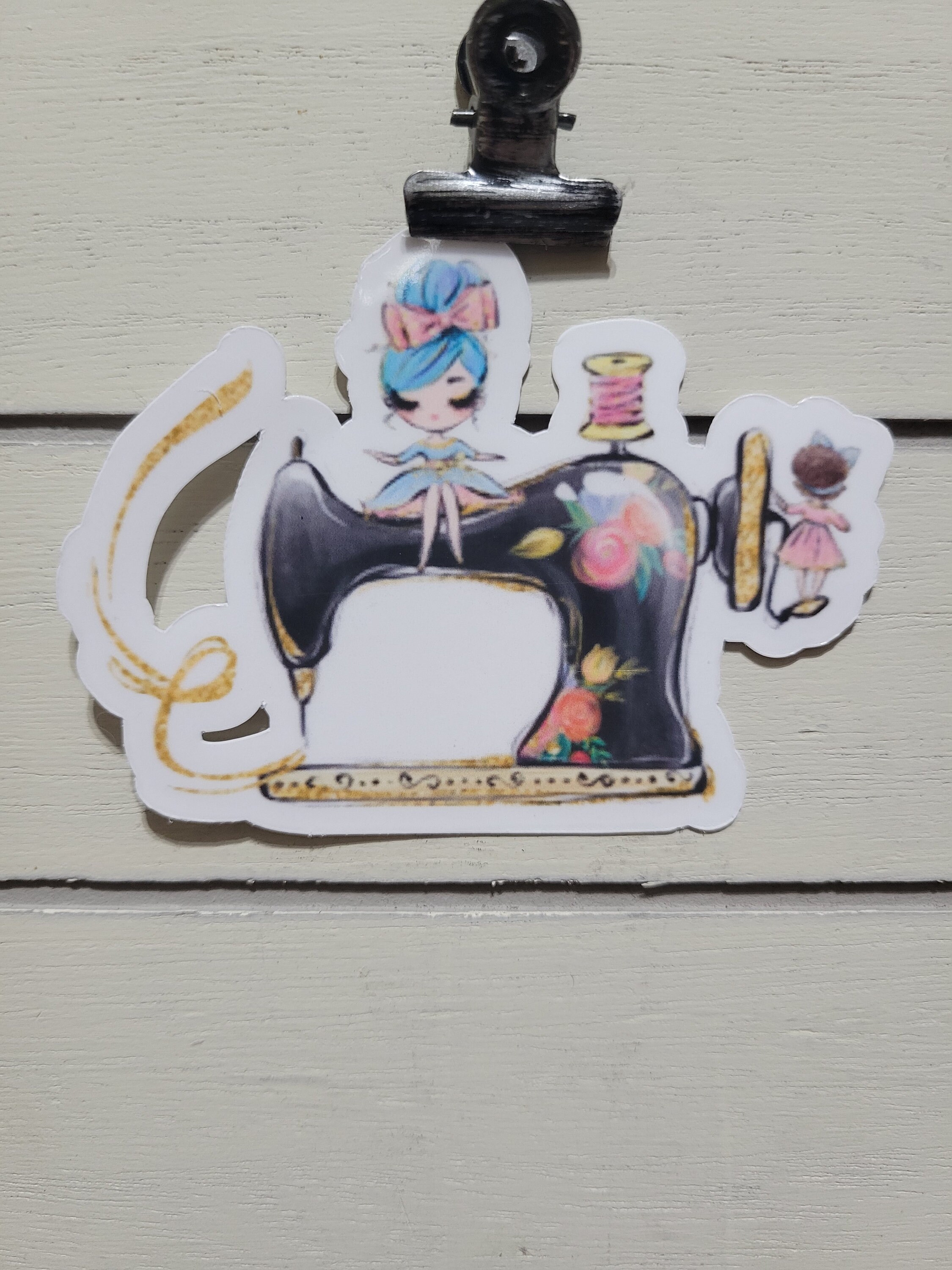 Sewing Fairy on a Sewing Machine Sticker | Sewing Machine Decal ...