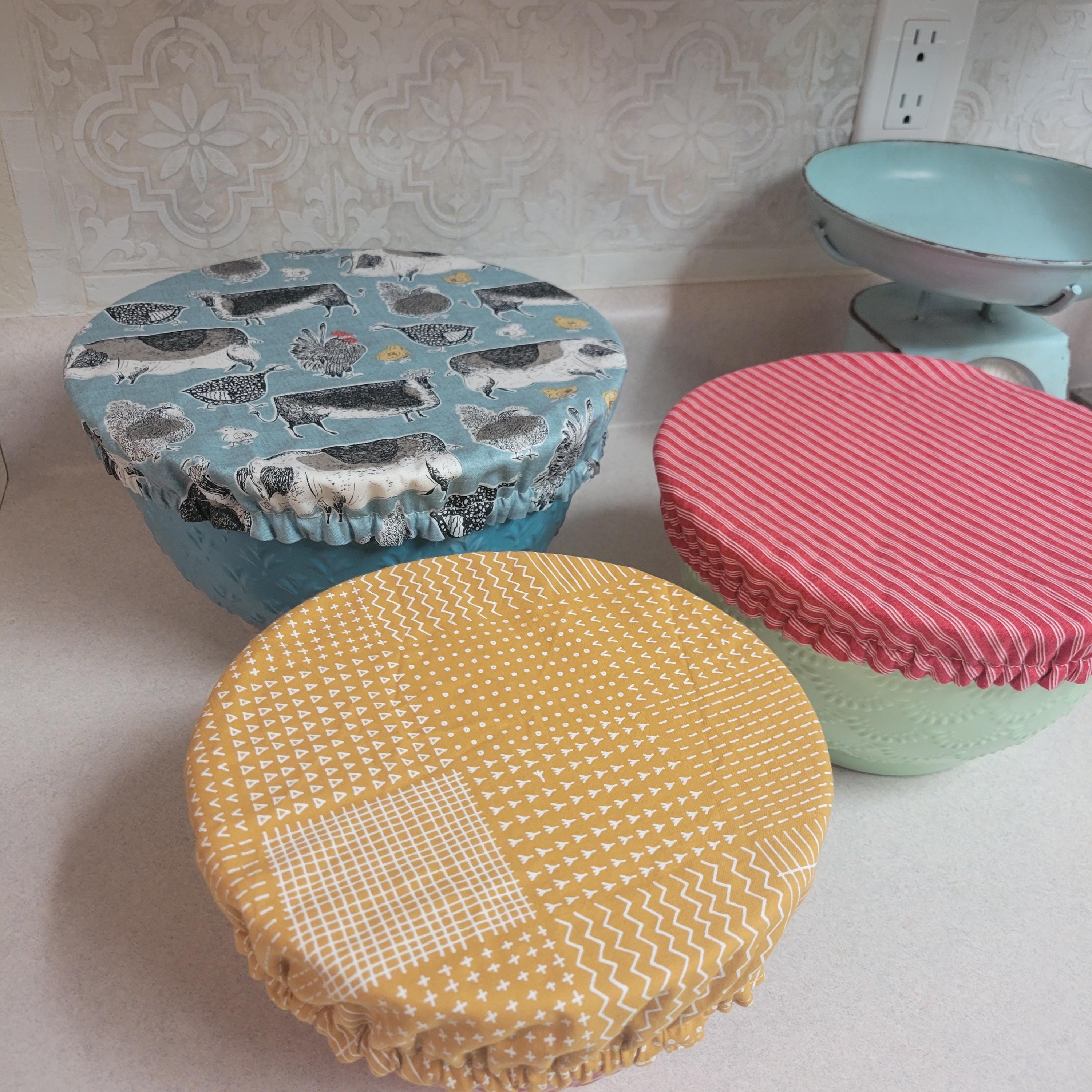 Reusable Fabric Bowl Covers | Set of 3 | Machine Washable Cotton Covers ...