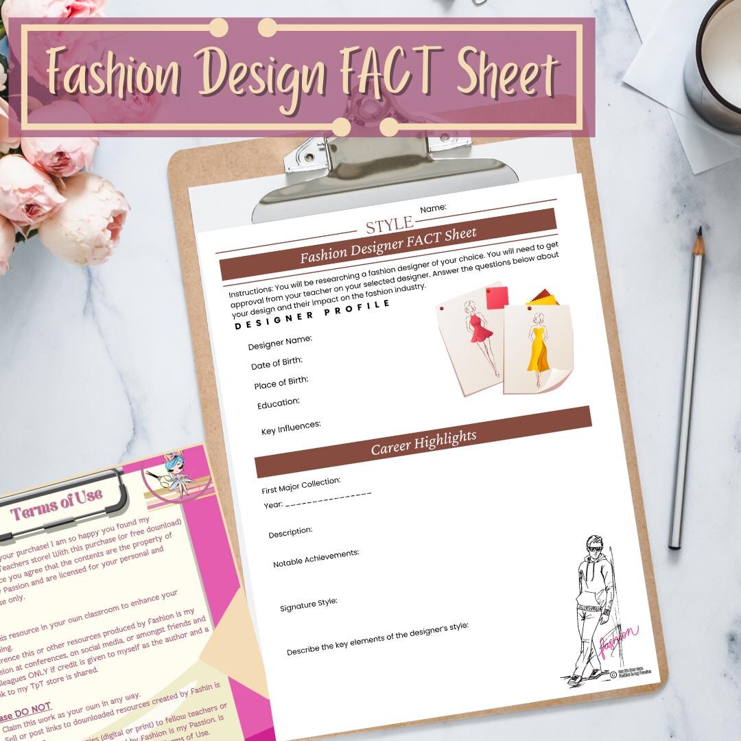 Fashion Design Research Activity | Fashion Design Lesson | Digital ...