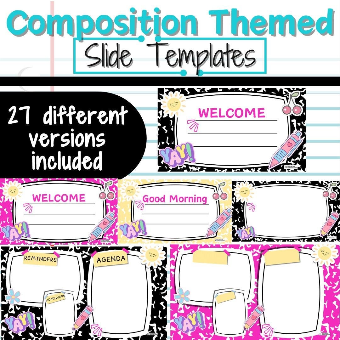 Composition Themed Google Slides and Powerpoint Template | Teacher ...