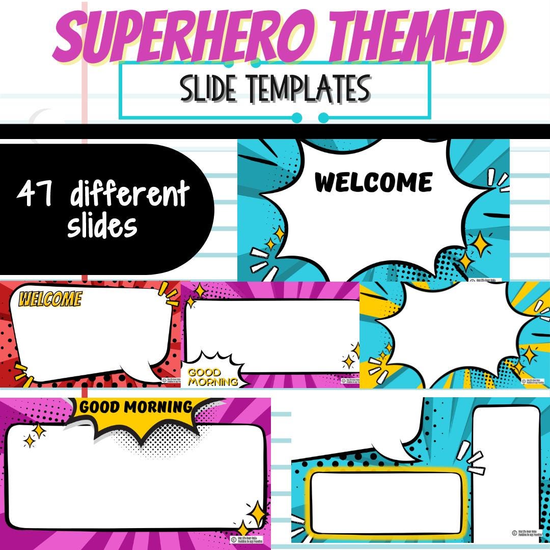 Superhero Themed Google Slides | Editable Canva Template | Teacher ...