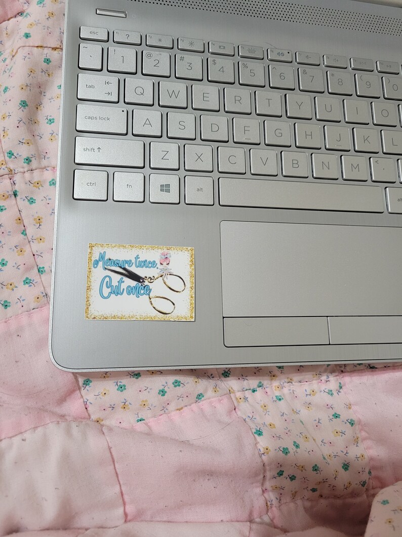 Measure Twice, Cut Once Sticker Sewing Decal Sewing Lover Laptop ...