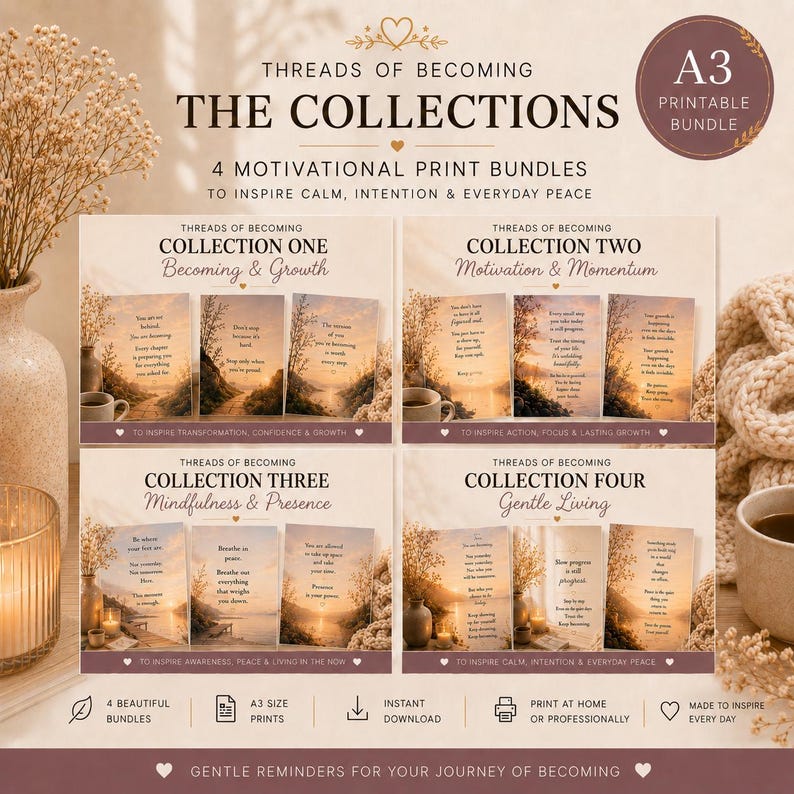 Motivational Print Bundle | 20 Neutral Beige Quotes (digital Download ...