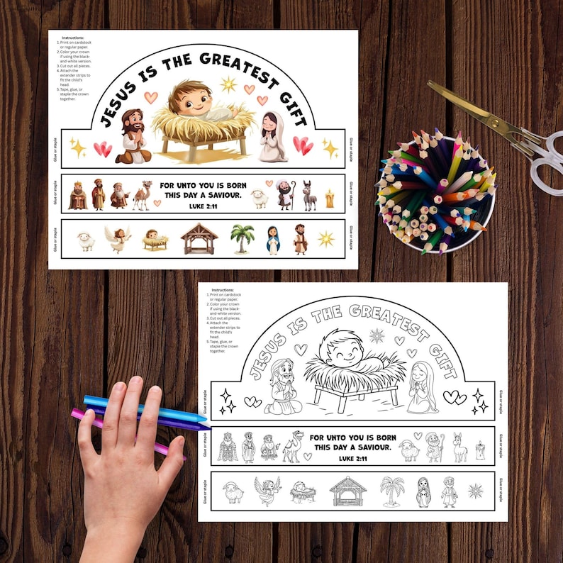 Jesus is the Greatest Gift Crown Craft Printable, Nativity Headband ...