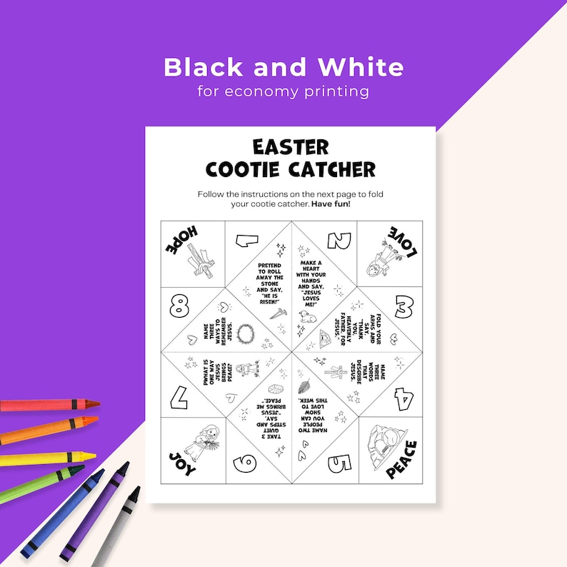 Easter Cootie Catcher Printable, Bible Fortune Teller Activity for Kids ...
