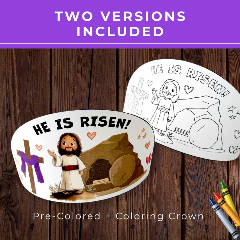 He is Risen Printable Easter Crown Craft for Kids | Sunday School & VBS ...