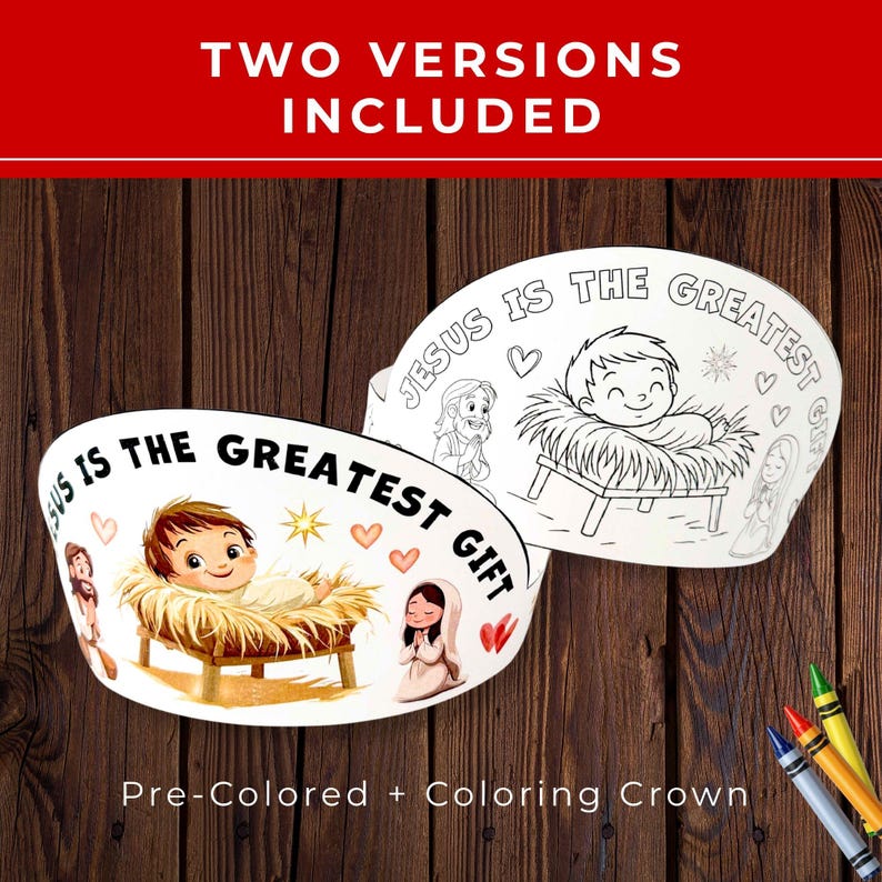 Jesus is the Greatest Gift Crown Craft Printable, Nativity Headband ...