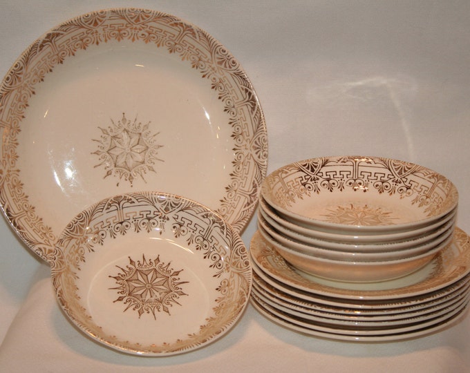 Vintage Stetson Gold Greek Key Dishes Vintage Kitchen Decor - Etsy