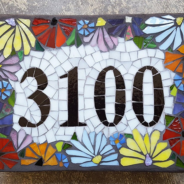 Mosaic Address Sign - Etsy