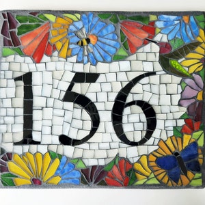 Custom Glass Mosaic Home Address Sign - Etsy