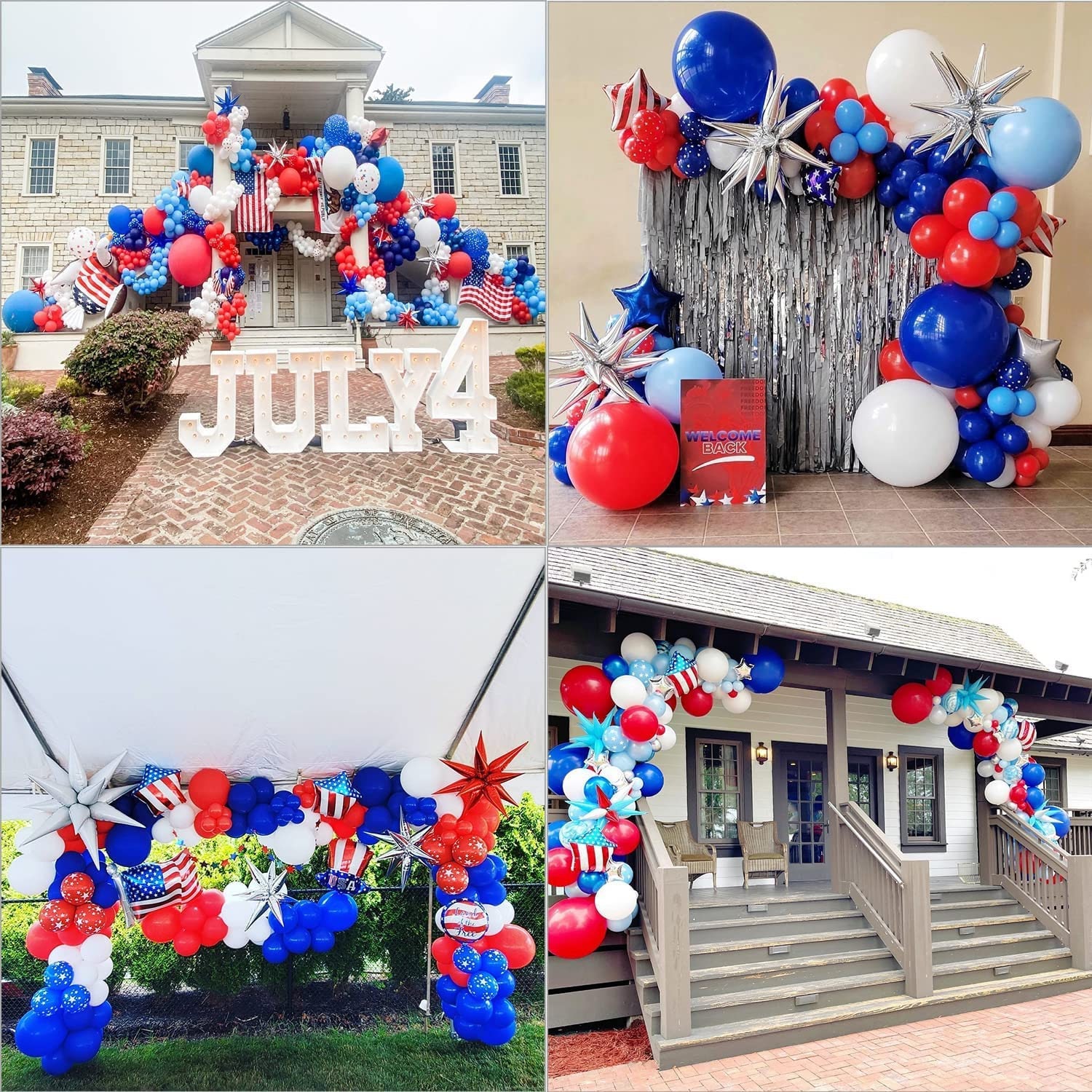 4th of July Blue Red White Balloon Garland Arch Kit With Star - Etsy