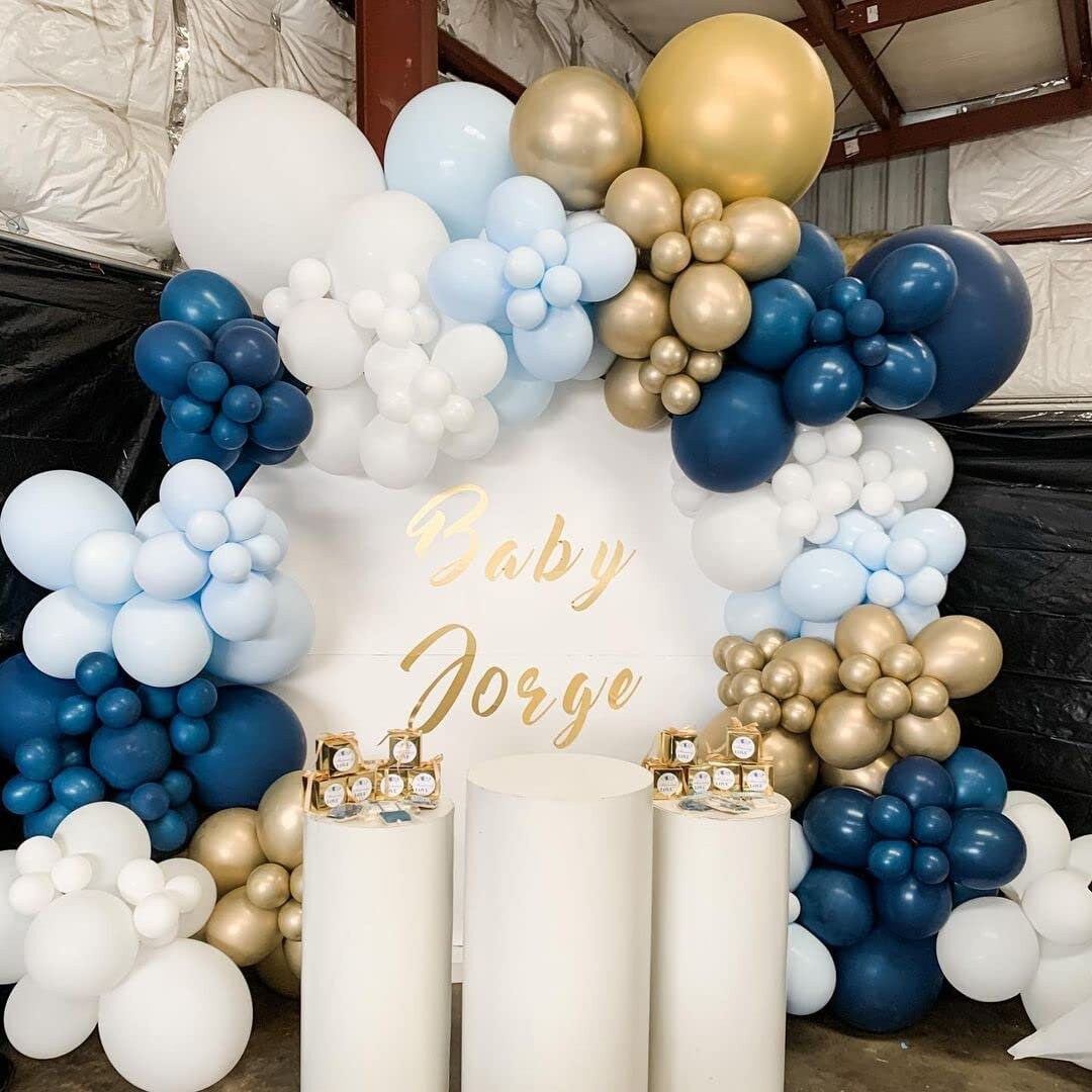Navy Blue Gold White Balloon Garland Arch Kit for Boy Birthday - Etsy
