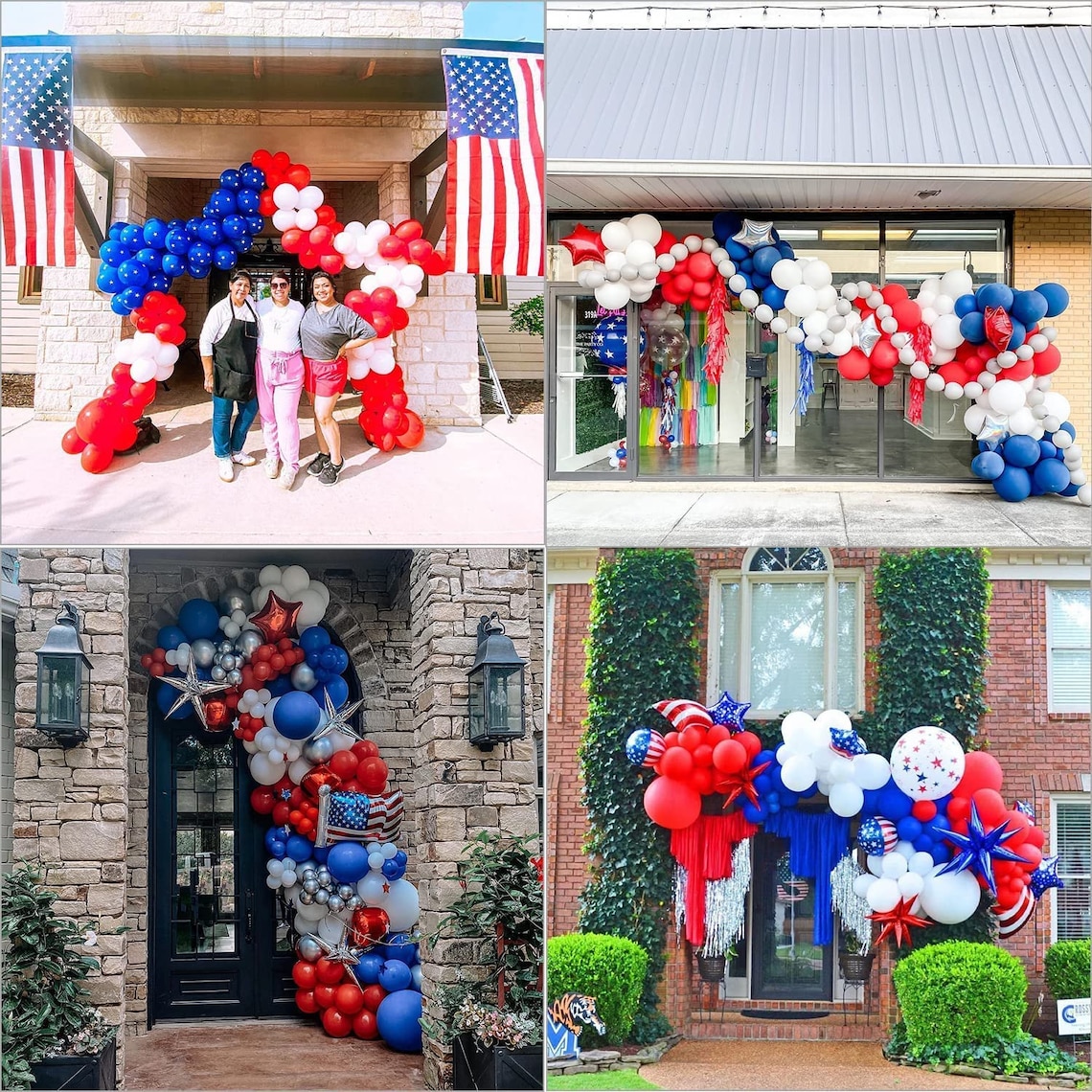 4th of July Blue Red White Balloon Garland Arch Kit With Star - Etsy
