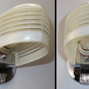 Vintage Streamline Art Deco Chrome Glass Shade Sconce Fixture C.1939 ...