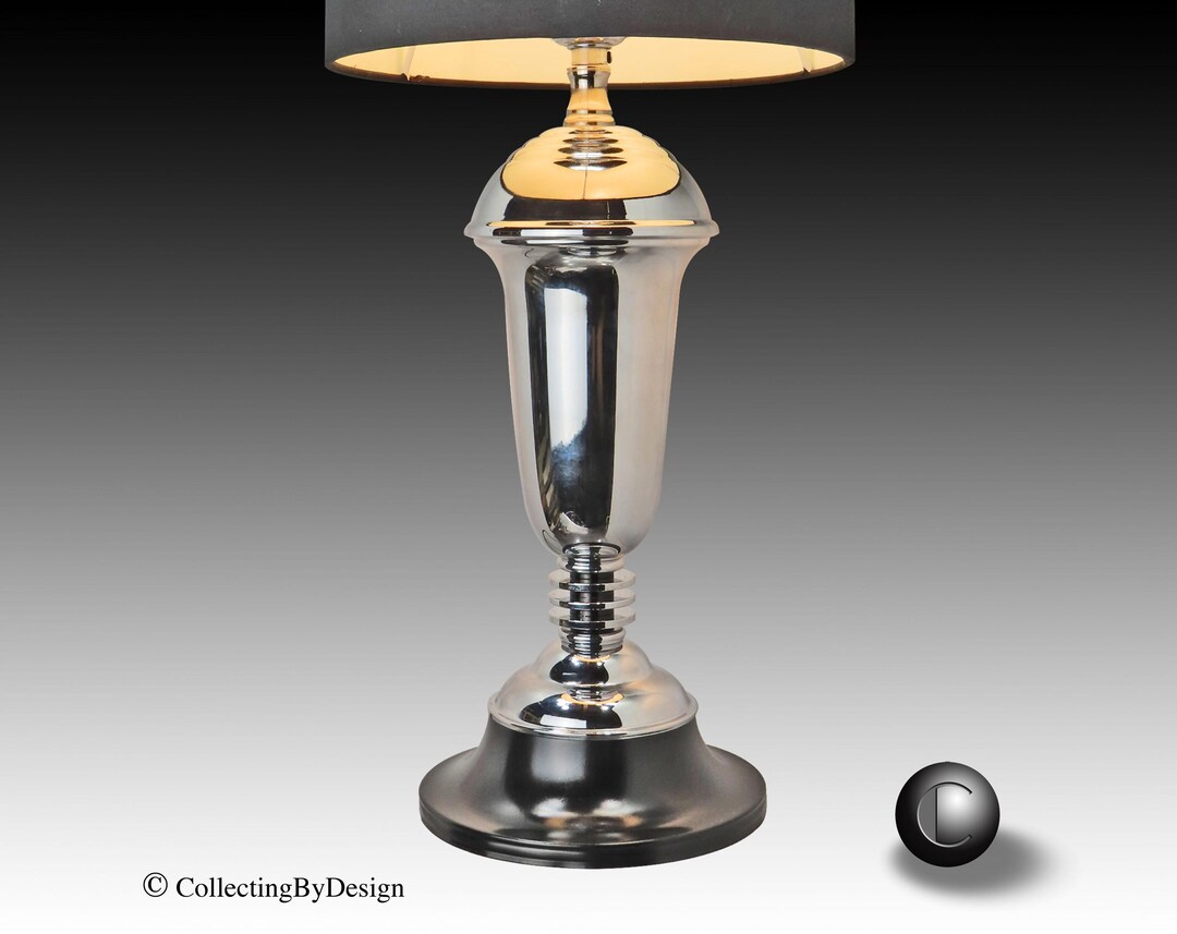 Machine Age Modernist Art Deco Chrome & Black Lamp C.1934 RESTORED - Etsy Machine Age Modernist Art Deco Chrome & Black Lamp C.1934 RESTORED - Etsy