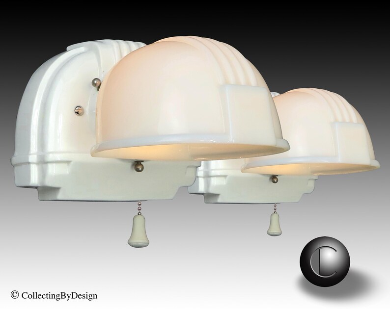 ONE 1 Porcelier Streamline Art Deco Porcelain Sconce Light - Etsy