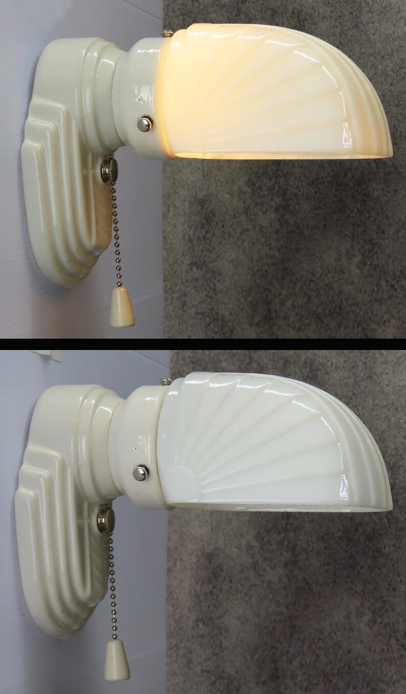 Porcelier Extreme Streamline Art Deco Porcelain Sconce Light - Etsy