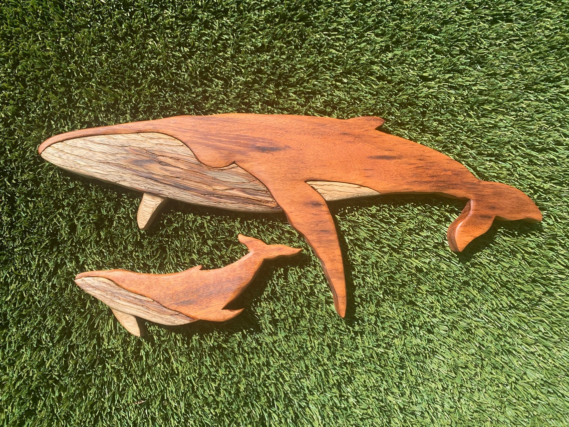 Hand Carved Wooden Humpback Whales | Etsy
