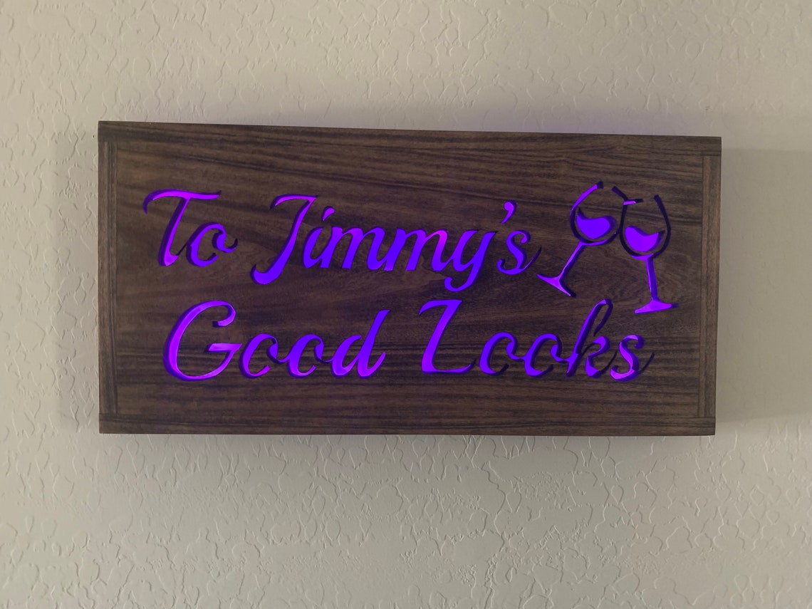 Custom LED Wood Sign - Etsy