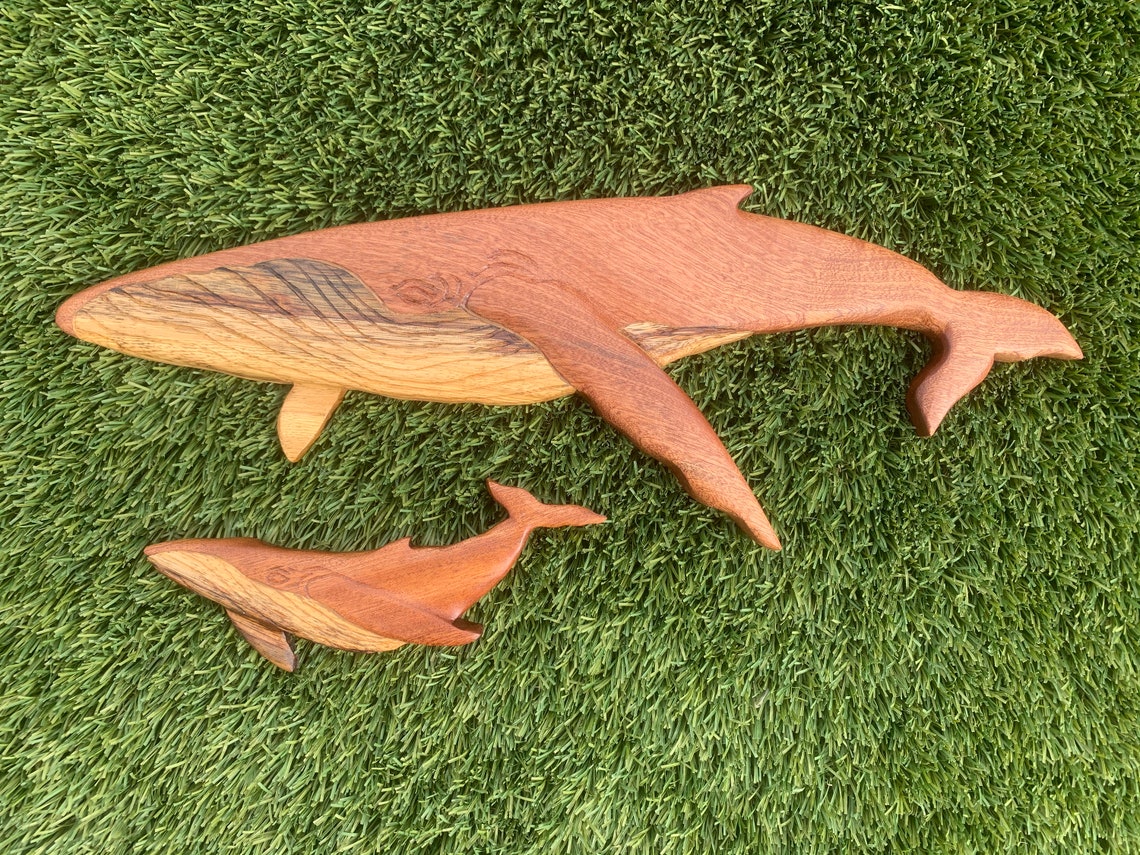 Hand Carved Wooden Humpback Whales | Etsy