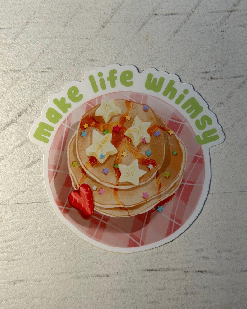Whimsy Pancake Sticker | Kawaii Breakfast Food Sticker | Strawberry ...