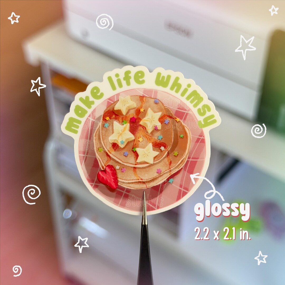 Whimsy Pancake Sticker | Kawaii Breakfast Food Sticker | Strawberry ...