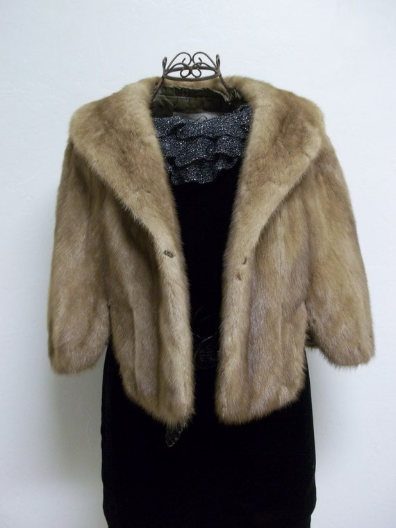 Luxurious Amazingly Soft Tan Mink Cape for Bride, Bri… - Gem