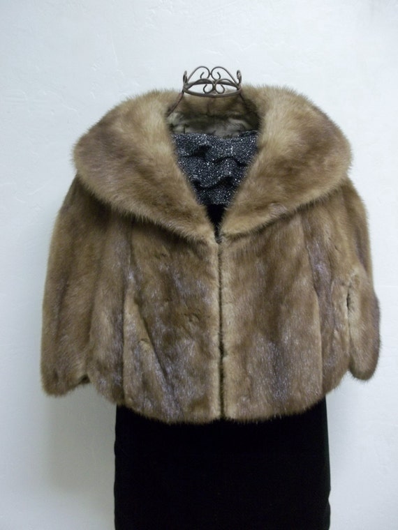 Luxurious Amazingly Soft Tan Mink Cape for Bride, Bri… - Gem