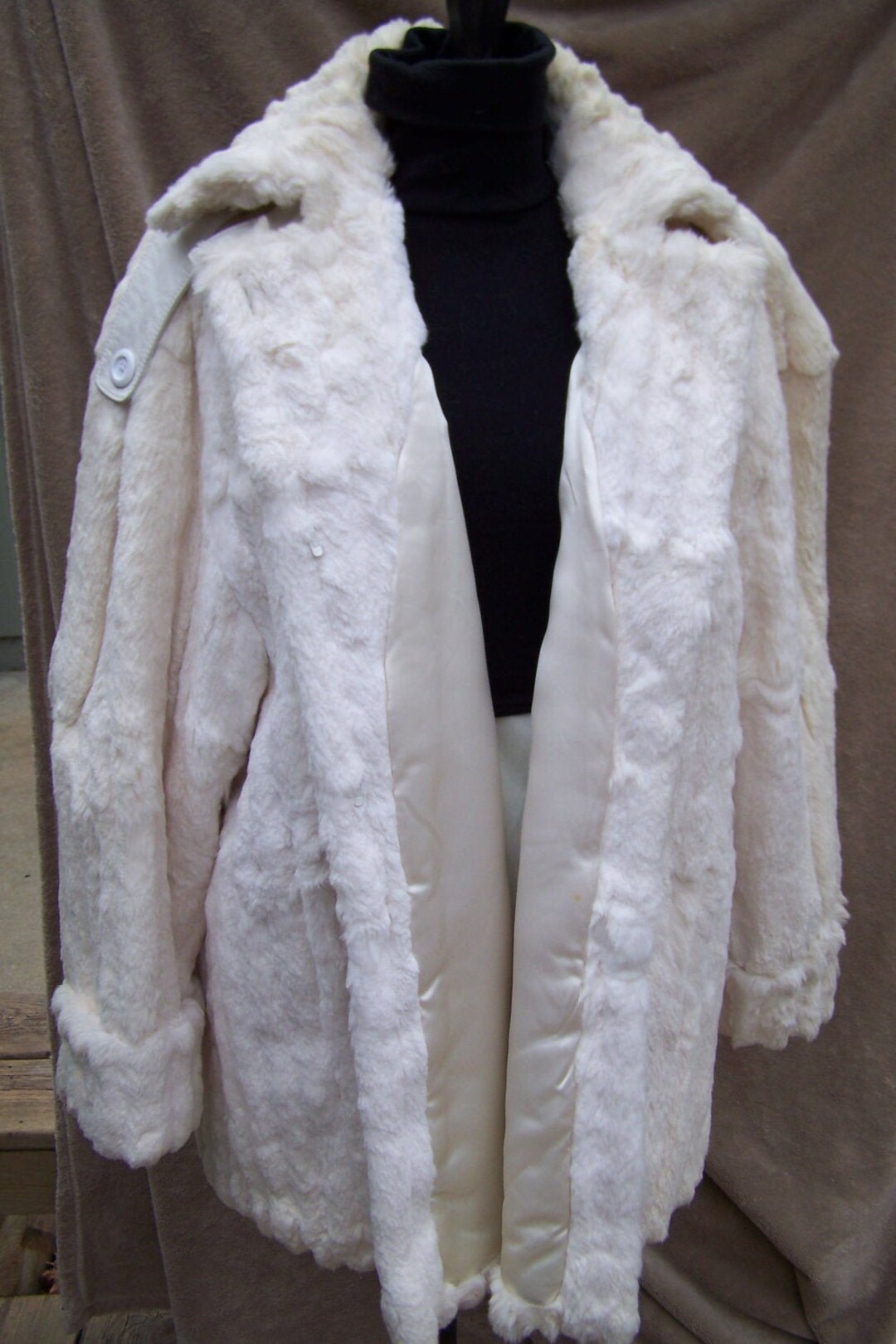 SUPER SOFT Cream Color Vintage Womens Rabbit Fur Stroller L/XL - Etsy