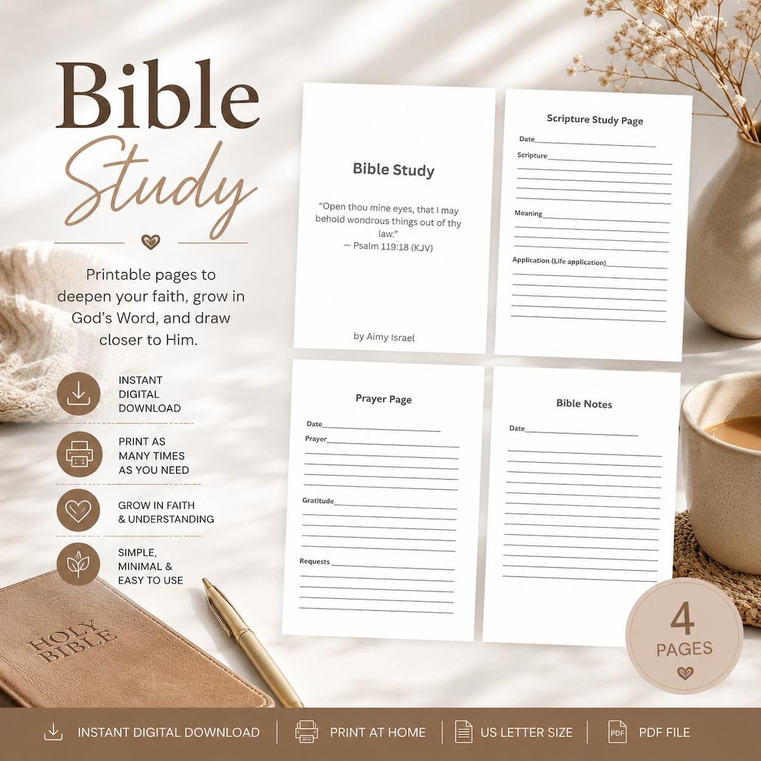 Bible Study Printable | Bible Study Pages | Scripture Reflection ...