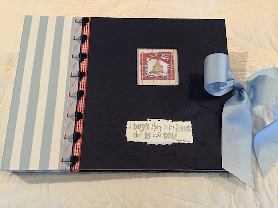Baby Boy Nautical Themed Memory Book. Boyish Blue and White - Etsy UK