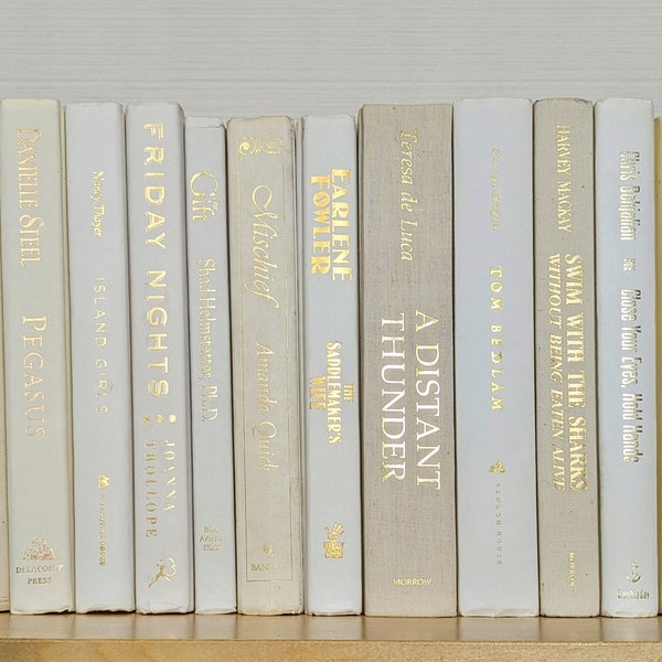 White Decorative Books - Etsy