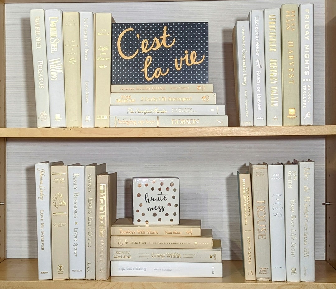 Cream White Decorative Books, Bookshelf Decor, White Books by Color for ...